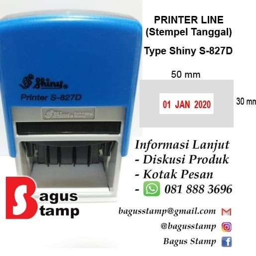 Jual Stm Stempel Shiny S 827D Tanggal Otomatis Custom Text / Dater ...