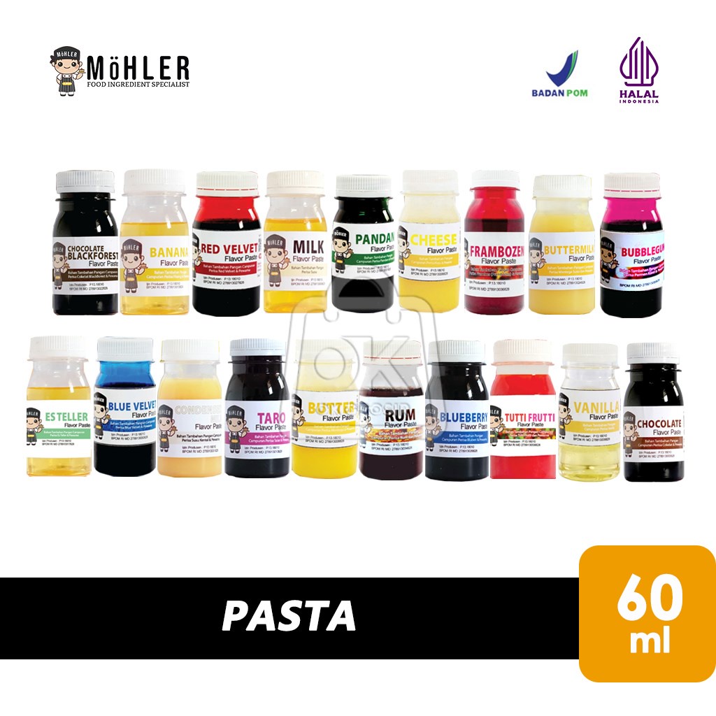 Jual Mohler Pasta Perisa Pewarna Aneka Rasa (Botol 60 ml) | Shopee ...