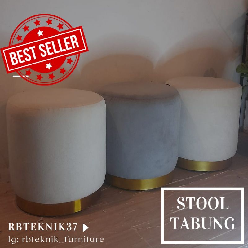 Jual Stool puff/ stool bulat / stool ottoman/ stool tabung / kursi sofa ...