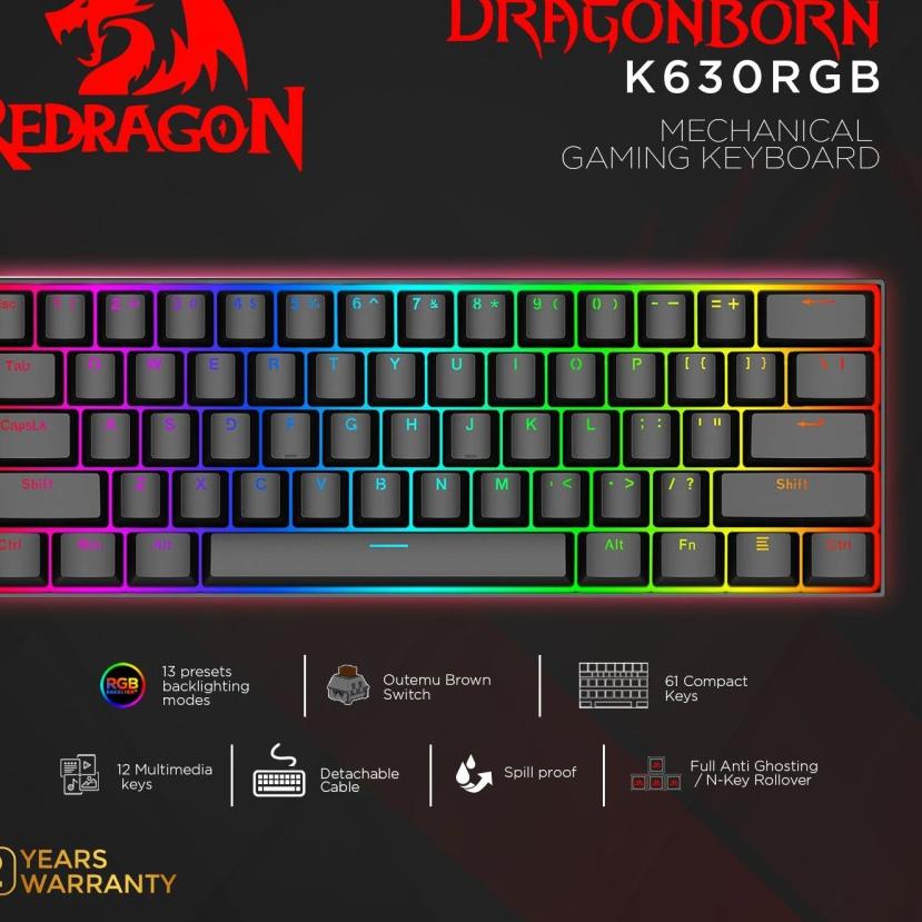 Jual Chekout K630W / K630 / K630W RGB / K630 RGB Redragon Mechanical ...