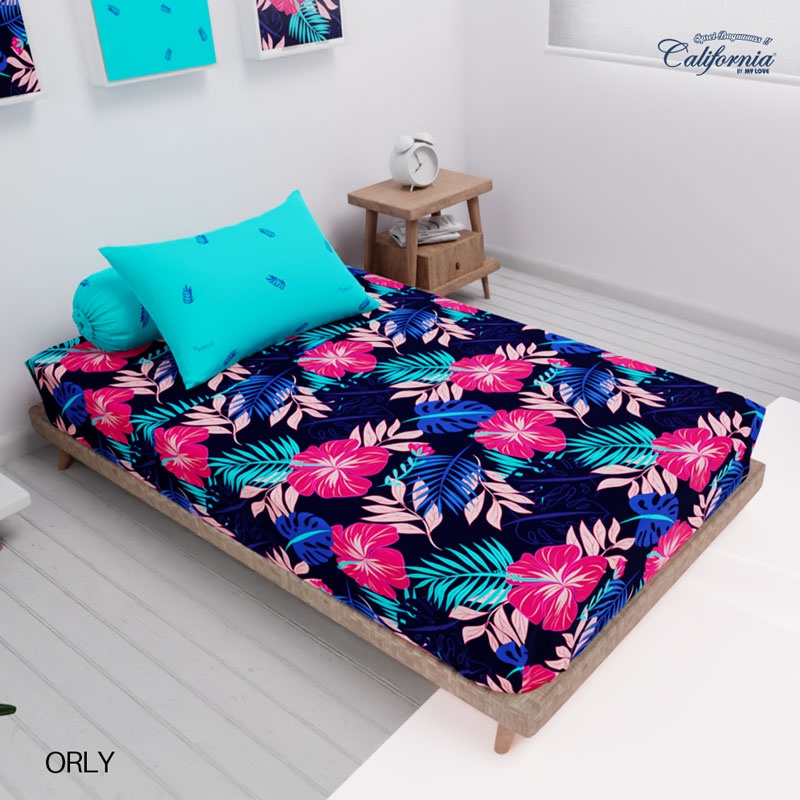 Jual CALIFORNIA Sprei Single Full Fitted 120x200 Orly | Shopee Indonesia