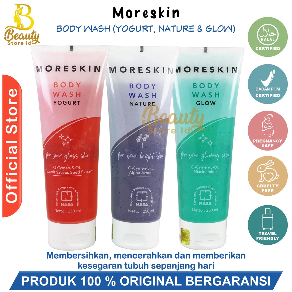 Jual BS - Moreskin Body Wash Glow / Nature / Yogurt Nasa Original Sabun ...