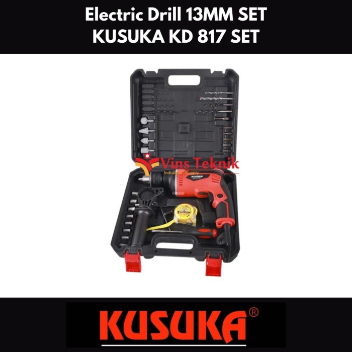 Jual Mesin Bor Set Kd817 Kusuka Kd 817 Set Impact Drill Set 13Mm ...