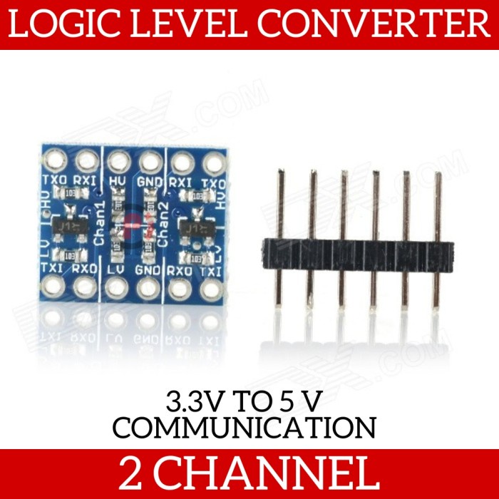 Jual Logic Level Converter 2 Channel Tegangan 3.3V to 5V I2C Safe | Shopee Indonesia