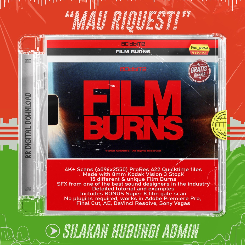 Jual Acidbite - Film Burns + Video Turtorial For Premiere Pro / Final Cut Pro X / DaVinci ...