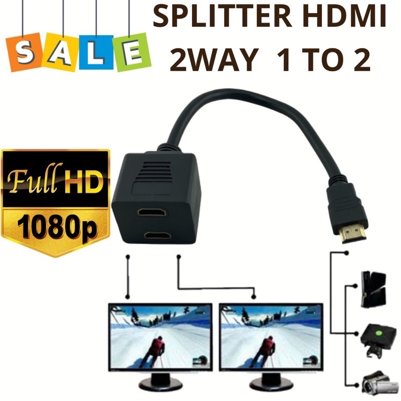 Jual KABEL HDMI SPLITTER 2port 1input 2output tanpa power spliter hdmi ...