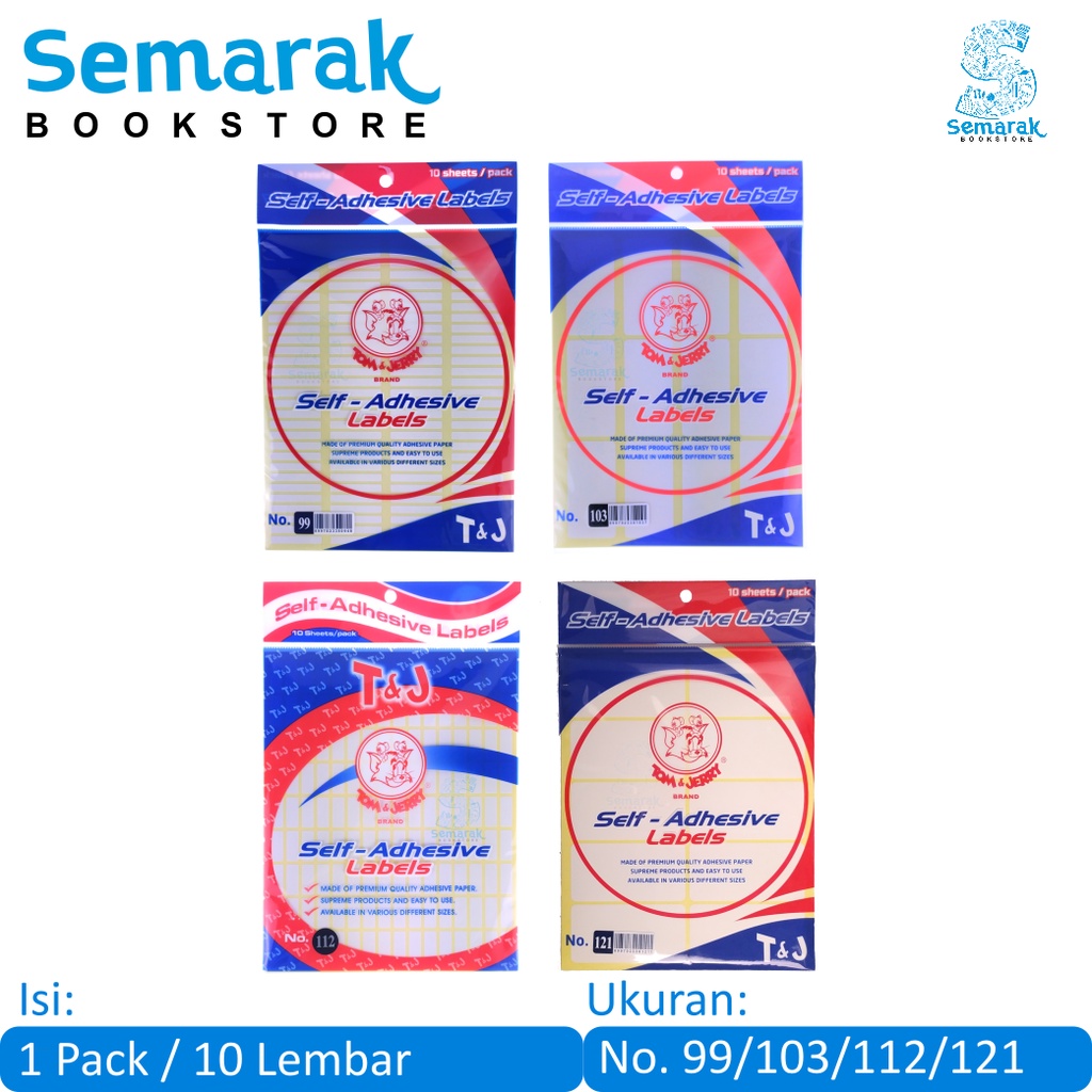 Jual Tom & Jerry Sticker Self-Adhesive Labels Stiker Label No. 99 / 103 / 112 / 121 [1 Pack / 10 ...