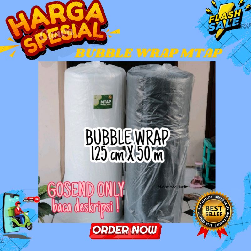 Jual BUBBLE WRAP 125CM x 50 MTR BUBBLE MTAP HITAM PUTIH TEBAL | Shopee ...
