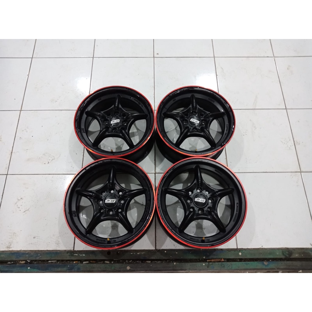 Jual Velg mobil JDM type Mugen RNR ring 15 Lubang 4 100x114 Black Brio, agya, ayla, sirion, vios ...