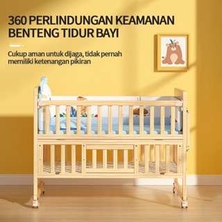 Jual Tempat Tidur Bayi Tempat Tidur Kayu Solid Multifungsi Tempat Tidur ...