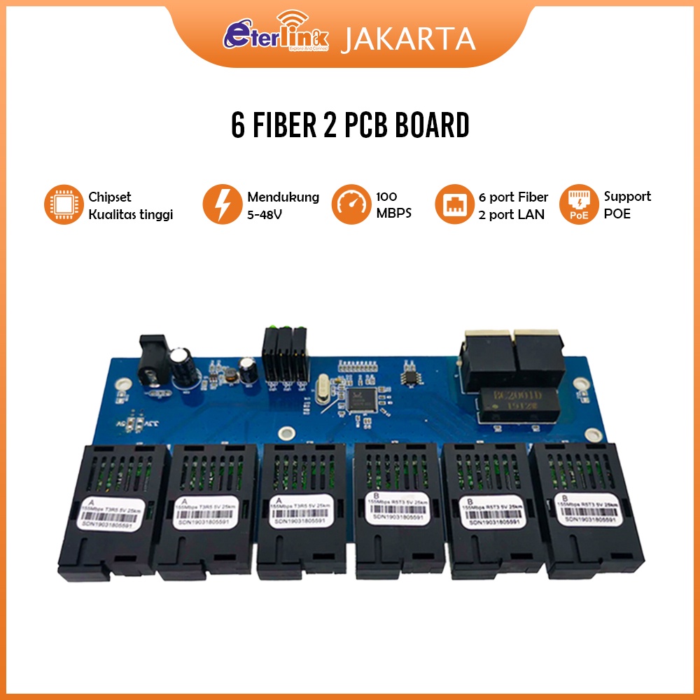 Jual Ethernet 10/100Mbps 6 SC Port 2 RJ45 Port Fiber Converter Ethernet ...
