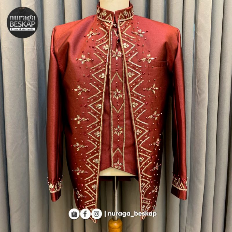 Jual beskap pengantin / basofi pengantin / beskap murah | Shopee Indonesia
