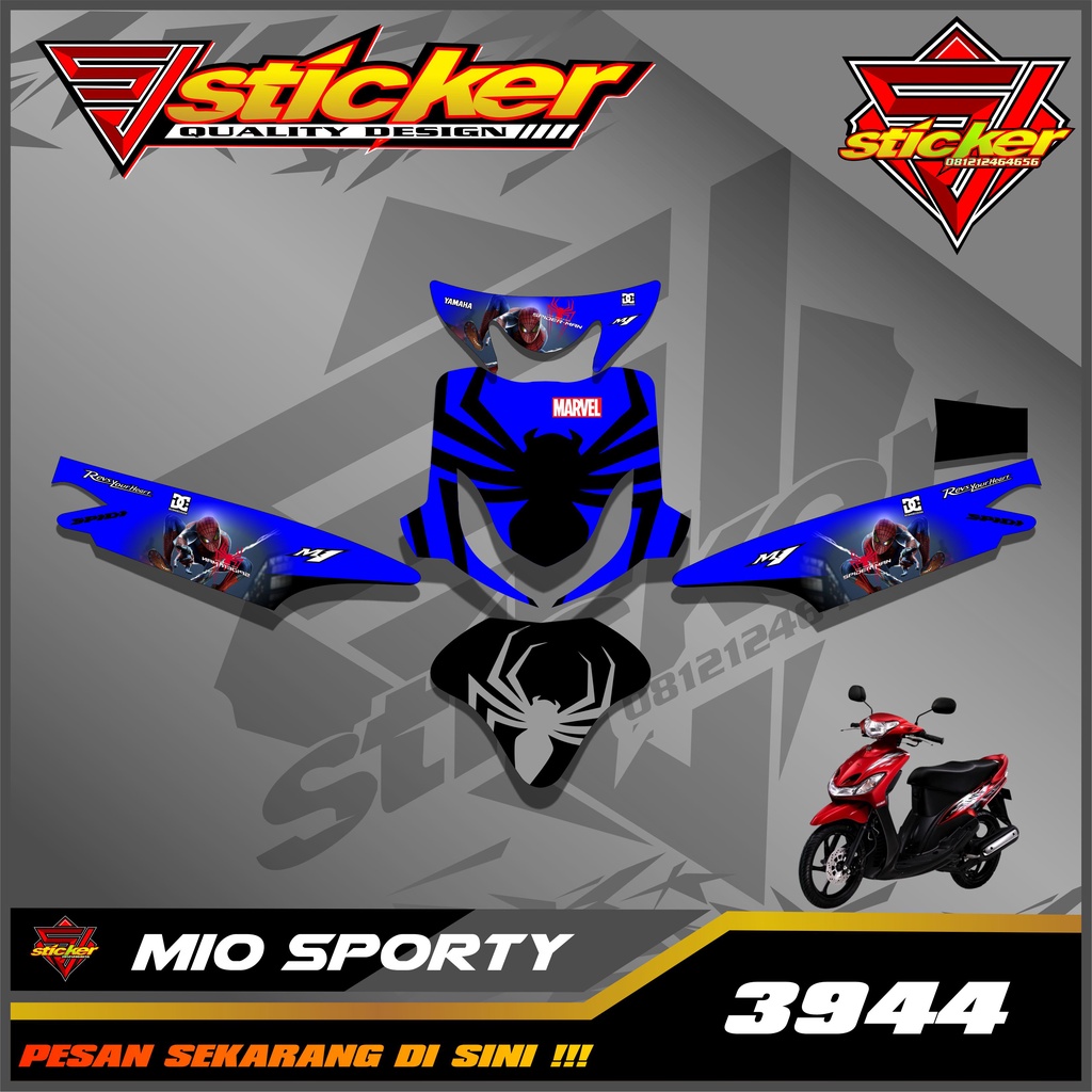 Jual 3944 Decal Sticker Yamaha MIO Sporty List Design SPIDER-MAN ...