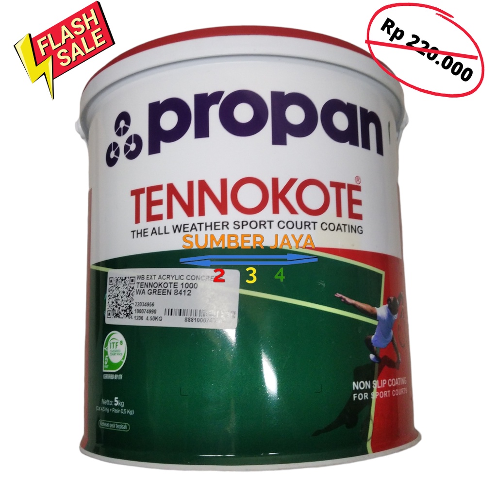 Jual CAT LAPANGAN PROPAN TENNOKOTE GREEN UNTUK LAPANGAN BASKET, TENIS ...