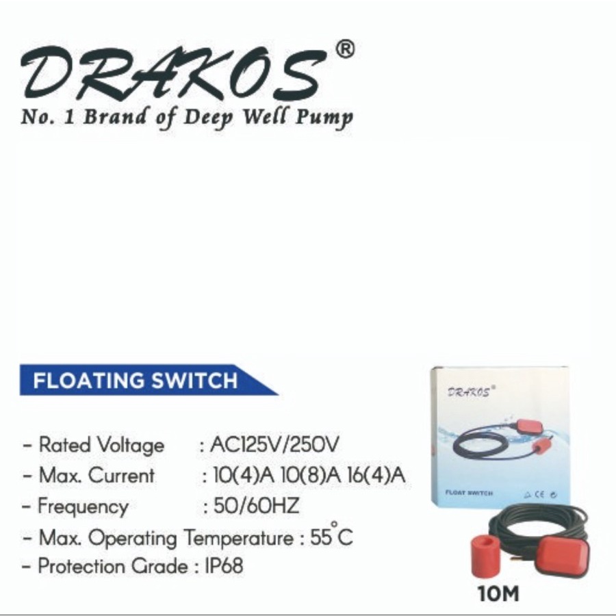 Jual float switch DRAKOS kabel 10m | floating pelampung tandon otomatis | Shopee Indonesia