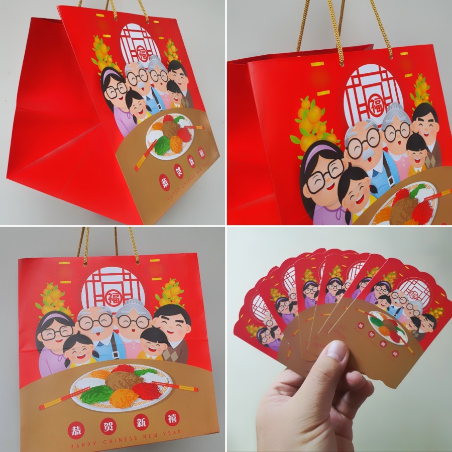 Jual (5 Pcs) Packaging Hampers Paperbag Imlek Bungkus Kemasan Tas ...