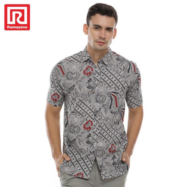 Jual Ramayana - Batik Rama - Kemeja Batik 1931 Abu - XXL | Shopee Indonesia