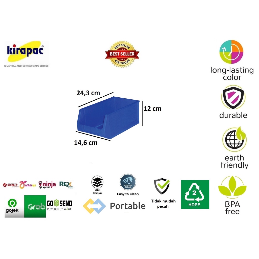 Jual KIRAPAC Kontainer Susun / Tempat Penyimpanan / Tempat Baut / Mur ...