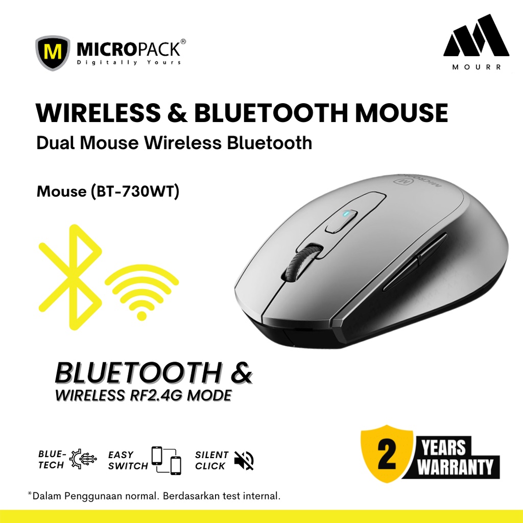 Jual Micropack Mouse Wireless And Bluetooth Inspire Pro+ Bluetech - (BT-730WT) | Shopee Indonesia