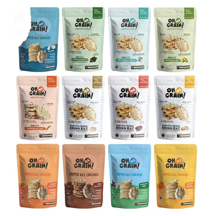 Jual OH MA GRAIN Popped Rice Crackers | Shopee Indonesia