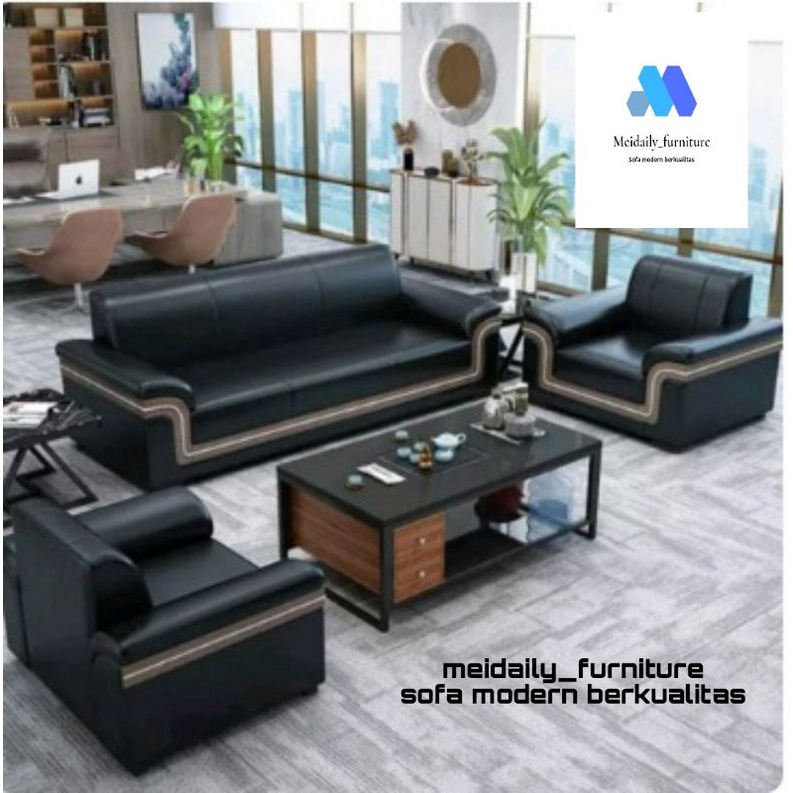 Jual Sofa Kulit 311 Minimalis Sofa Tamu Model Terbaru Kualitas Premium Sofa Kantor Super Mewah ...