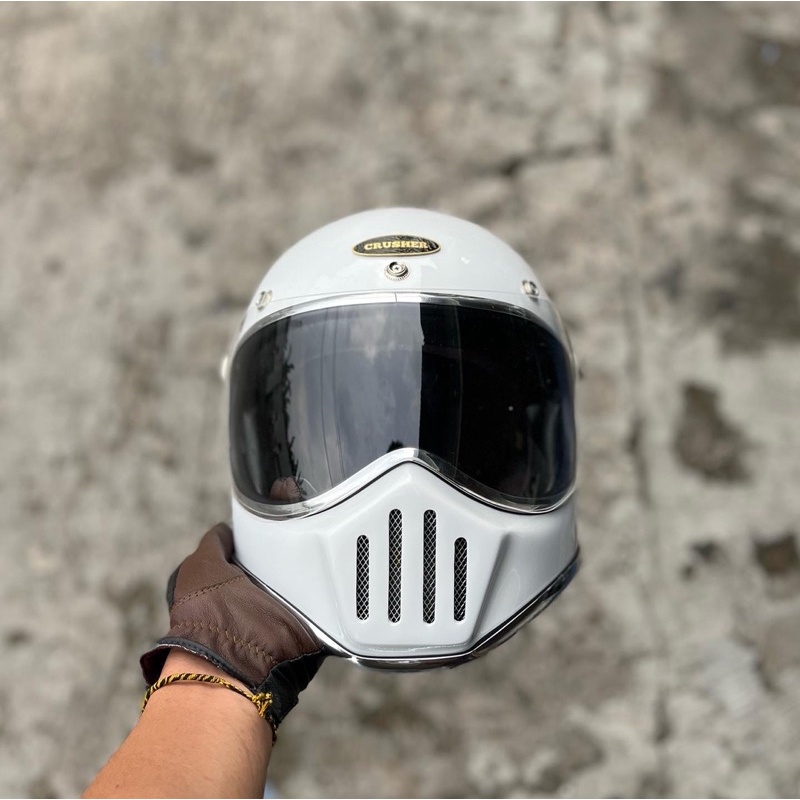 Jual Helm Cakil White Glossy / Helm Custom Retro Vintage Langka ...