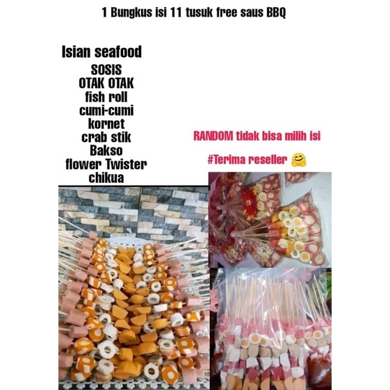 Jual sate suki seafood isi 11 / sate lok lok viral tik tok | Shopee ...