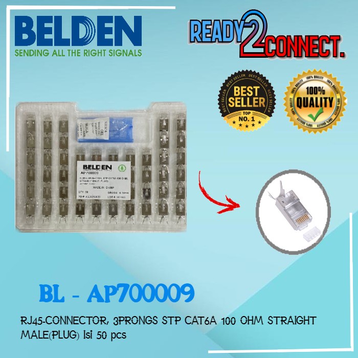 Jual Belden AP700009 Connector STP RJ45 Cat 6A 10Gb isi 50pcs | Shopee ...