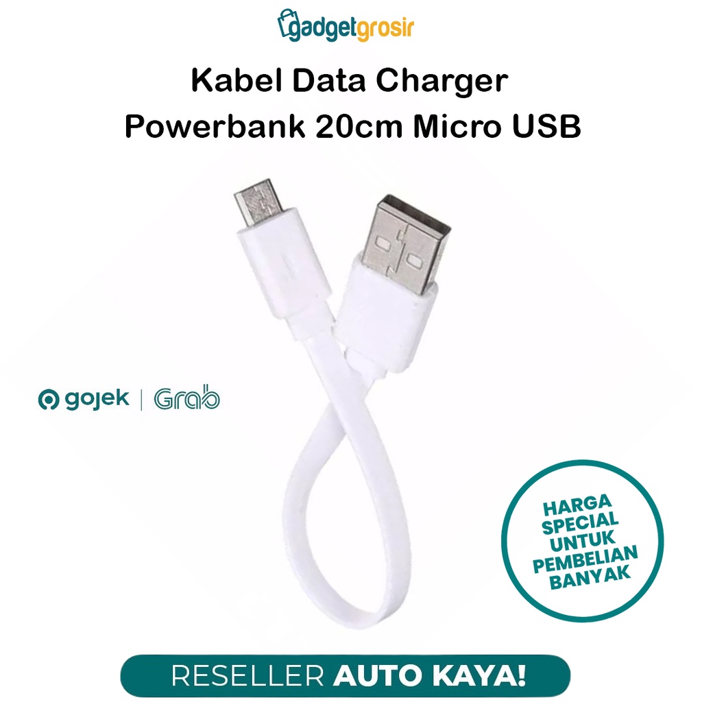 Jual Kabel Data Powerbank Micro Usb Pendek 20CM Universal Portable ...