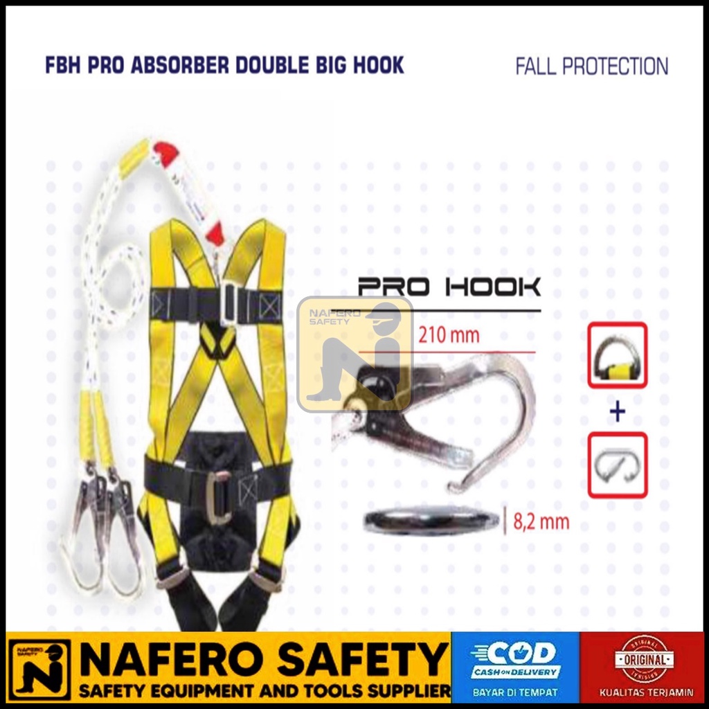 Jual Full Body Harness Absorber Double Lanyard Big Hook Safety Belt Sabuk Jogja Solo Semarang ...