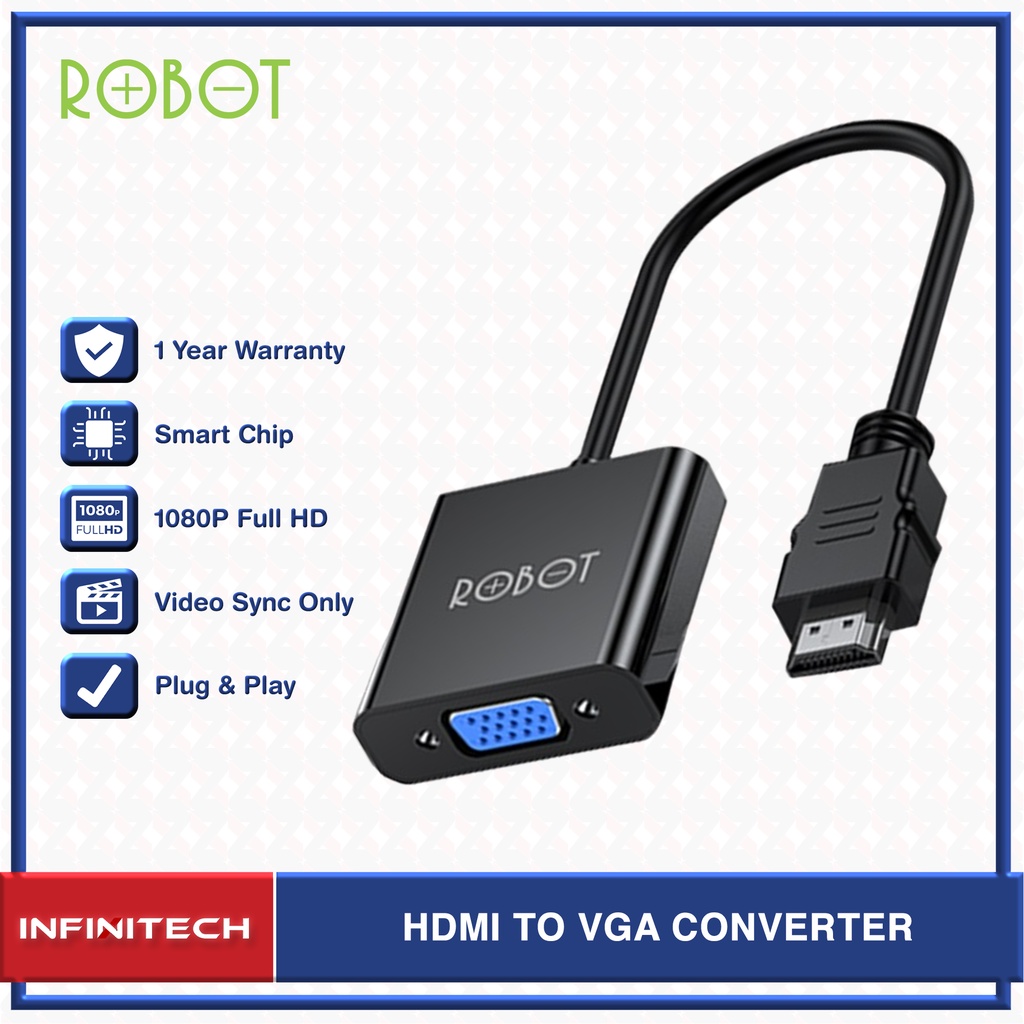 Jual Robot RHV10 Kabel HDMI To VGA Converter Adapter Laptop TV ...