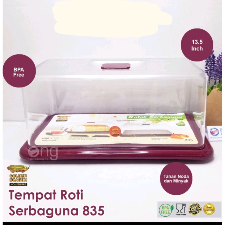 Jual Tempat Roti Kue Makanan Serbaguna Golden Dragon 13,5 Inch 835 ...