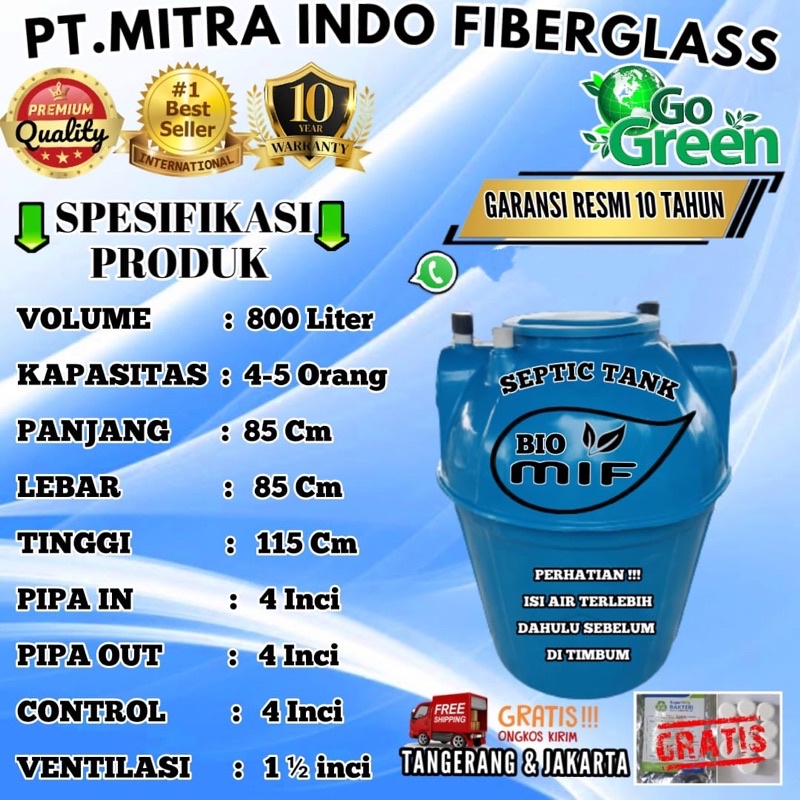 Jual Septic tank bio, biotech, biotank, biotaff, biofil 800 Liter ...