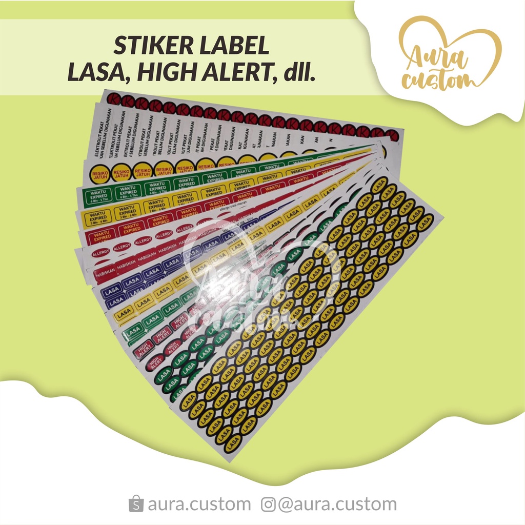 Jual STIKER LASA, HIGH ALERT, RESIKO JATUH, EXPIRED, ALLERGY, HABISKAN ...