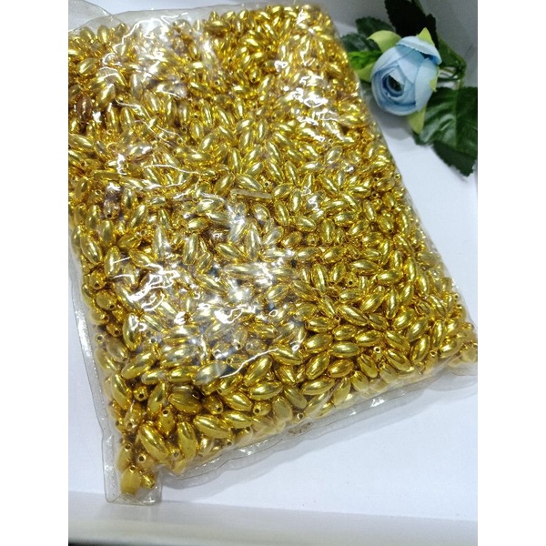 Jual manik padi dasar gold/ mote lobang tenga /manik strap | Shopee ...