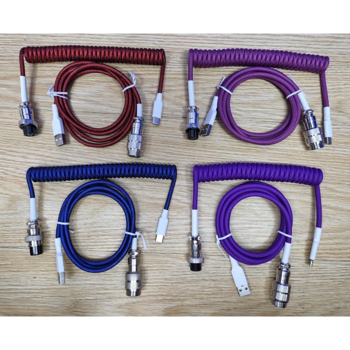 Jual Keyboard Coiled Cable / Kabel Usb To Type-C Aviator For Mechanical ...