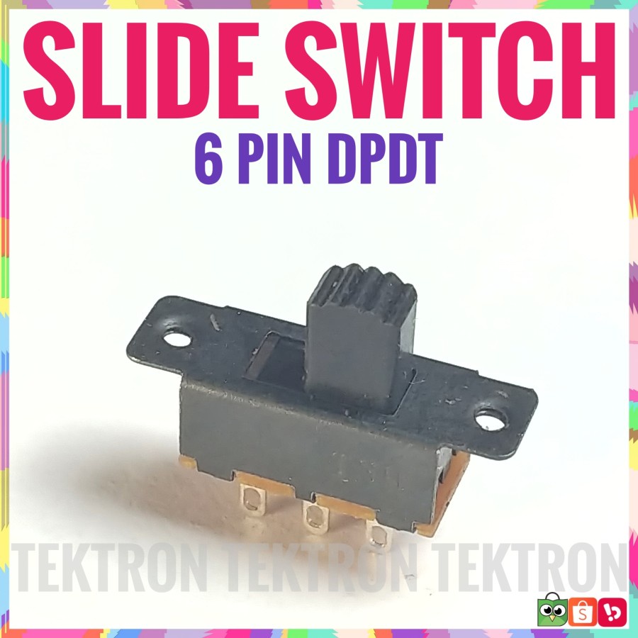 Jual Slide Switch 6pin DPDT Saklar Geser 2 Posisi Selektor 6P 6 Pin Hitam | Shopee Indonesia