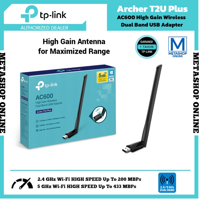 Jual Tp-link Archer T2U Plus AC600 High Gain Wireless Dual Band USB ...