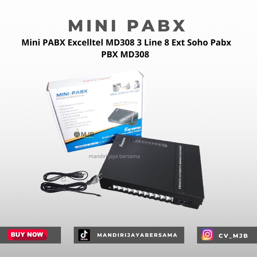 Jual BARU!! Mini PABX Excelltel MD308 3 Line 8 Ext Soho Pabx PBX MD308 ...