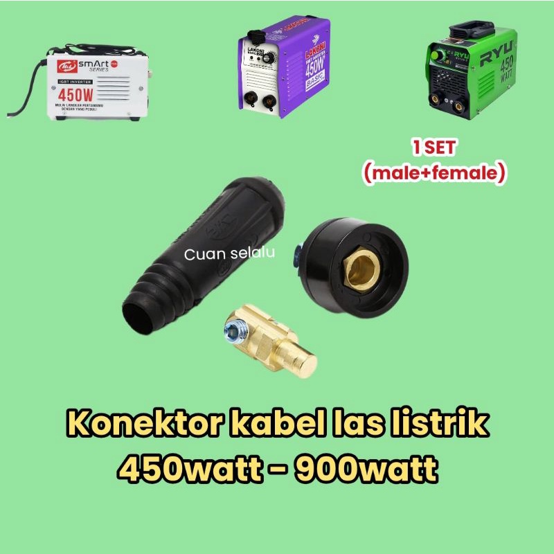 Jual Socket/connektor kabel las listrik 450 | 900 Watt - male female ...