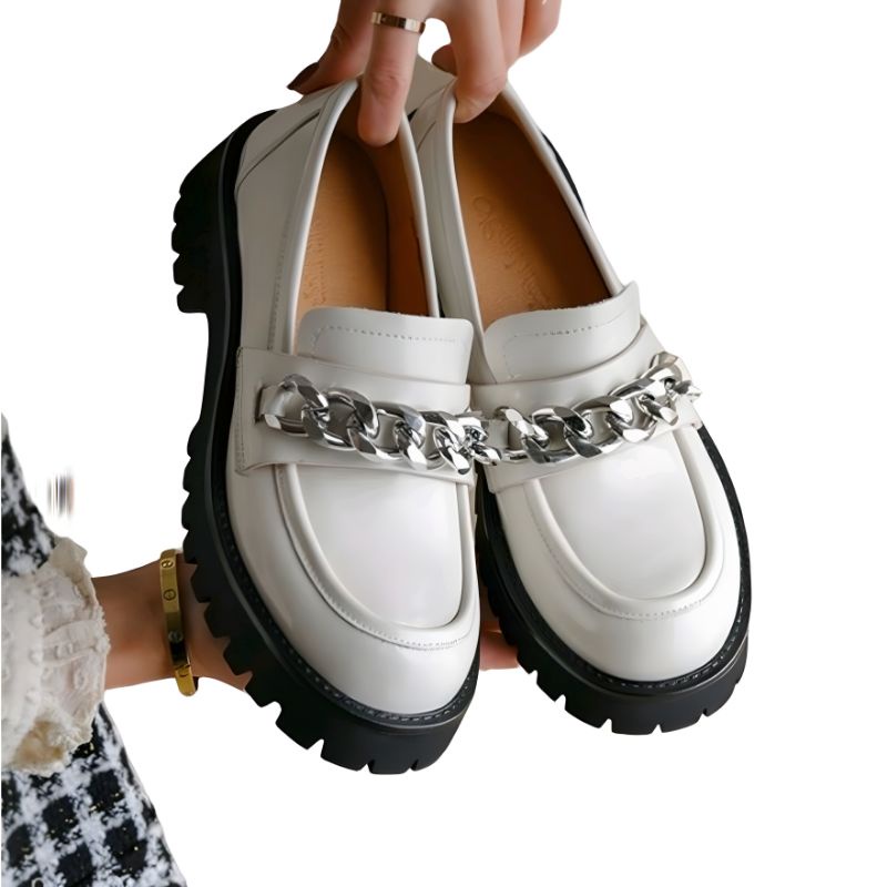 Jual COD Sepatu Docmart Wanita Rantai Logam Silver Premium Terbaru ...