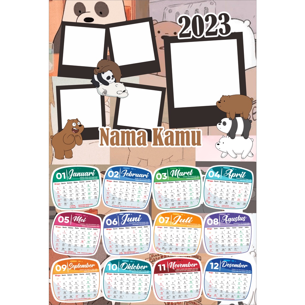 Jual Kalender Dinding 2023 Custom A3 | Kalender Custom | Cetak Kalender ...