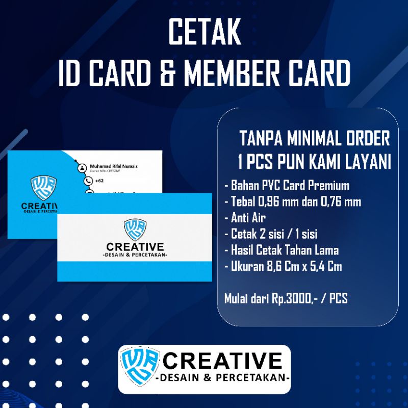Jual Cetak ID Card, Member Card, Nomor Antrian, Kartu Pelajar, Kartu ...