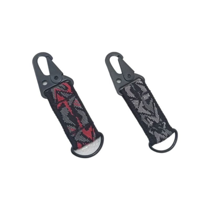 Jual Keychain Webbing Simpel Warna Hitam Motif Gantungan Kunci Motor ...