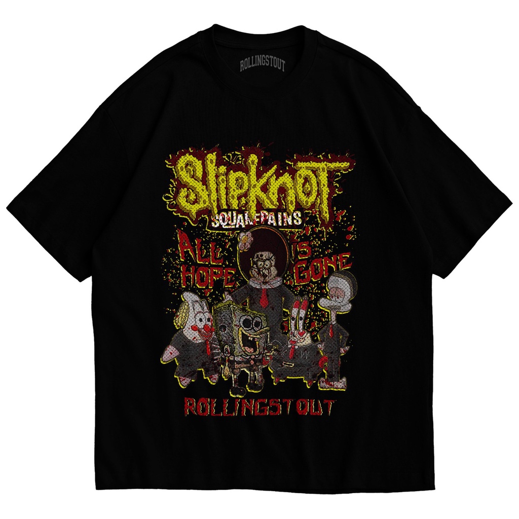 Jual Rollingstout Tshirt - Slipknot Spongebob | Parodi Band & Film | BAJU MUSIK METAL ROCK ...