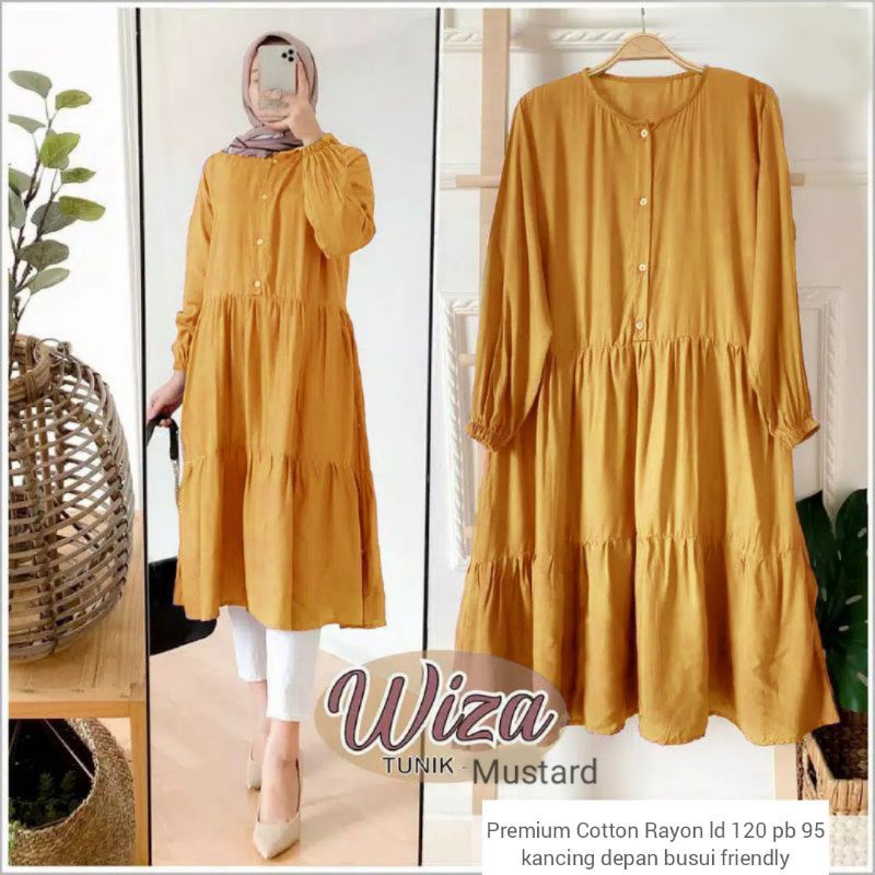 Jual WIZA TUNIK/ATASAN WANITA RAYON PREMIUM LD 95(M) LD 100(L) | Shopee ...