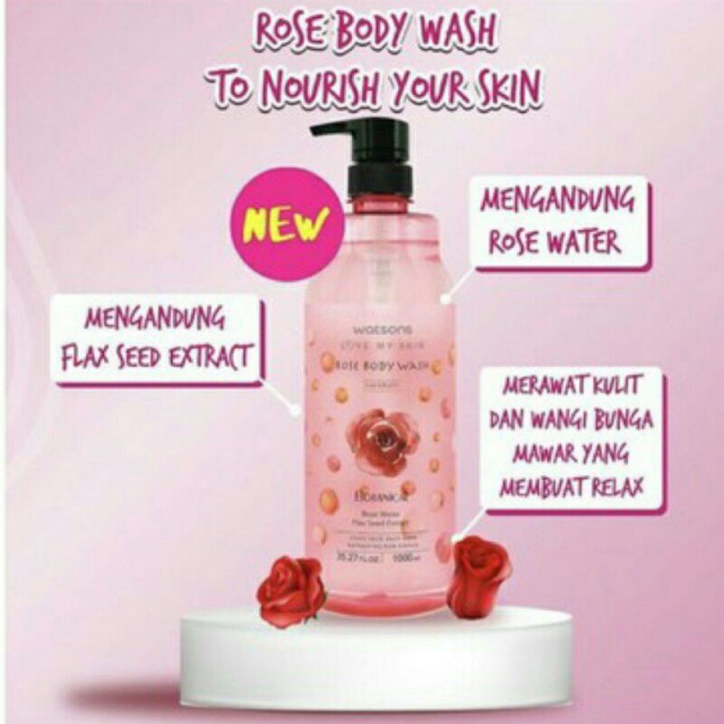 Jual Watson Bodywash Original Rose and White Tea 1000ml | Shopee Indonesia