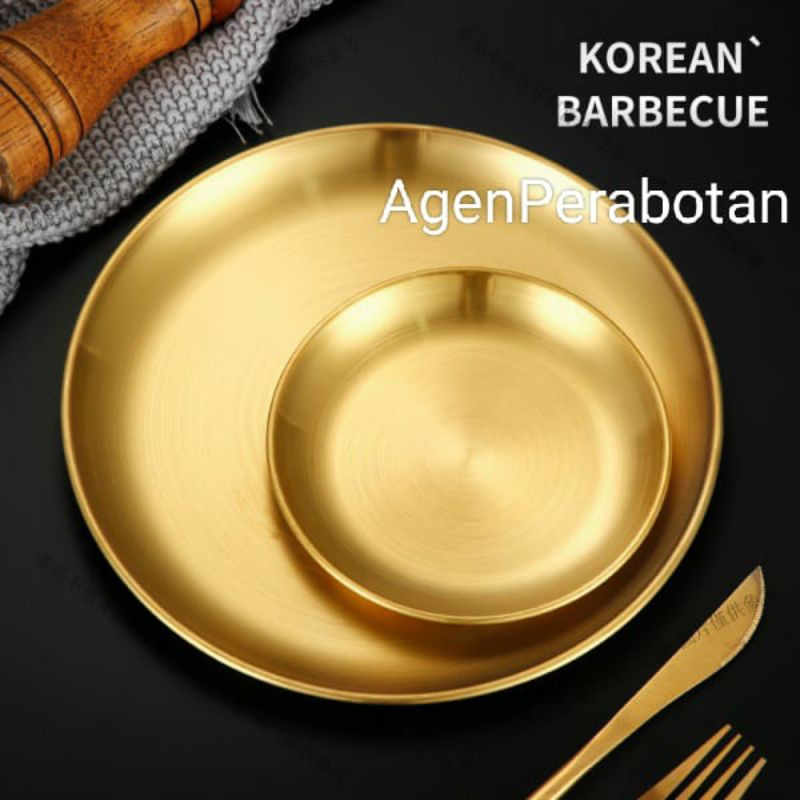 Jual Piring Gold/Piring Gold Korea/Piring Makan Sultan/Piring Makan ...
