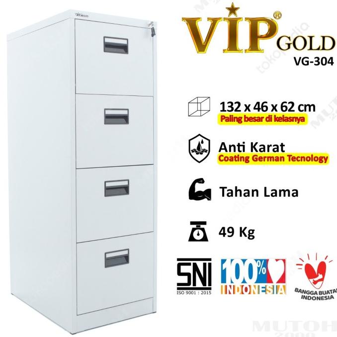 Jual PROMO VIP GOLD VG-304 FILLING CABINET 4 LACI LEMARI ARSIP TERBAIK ...