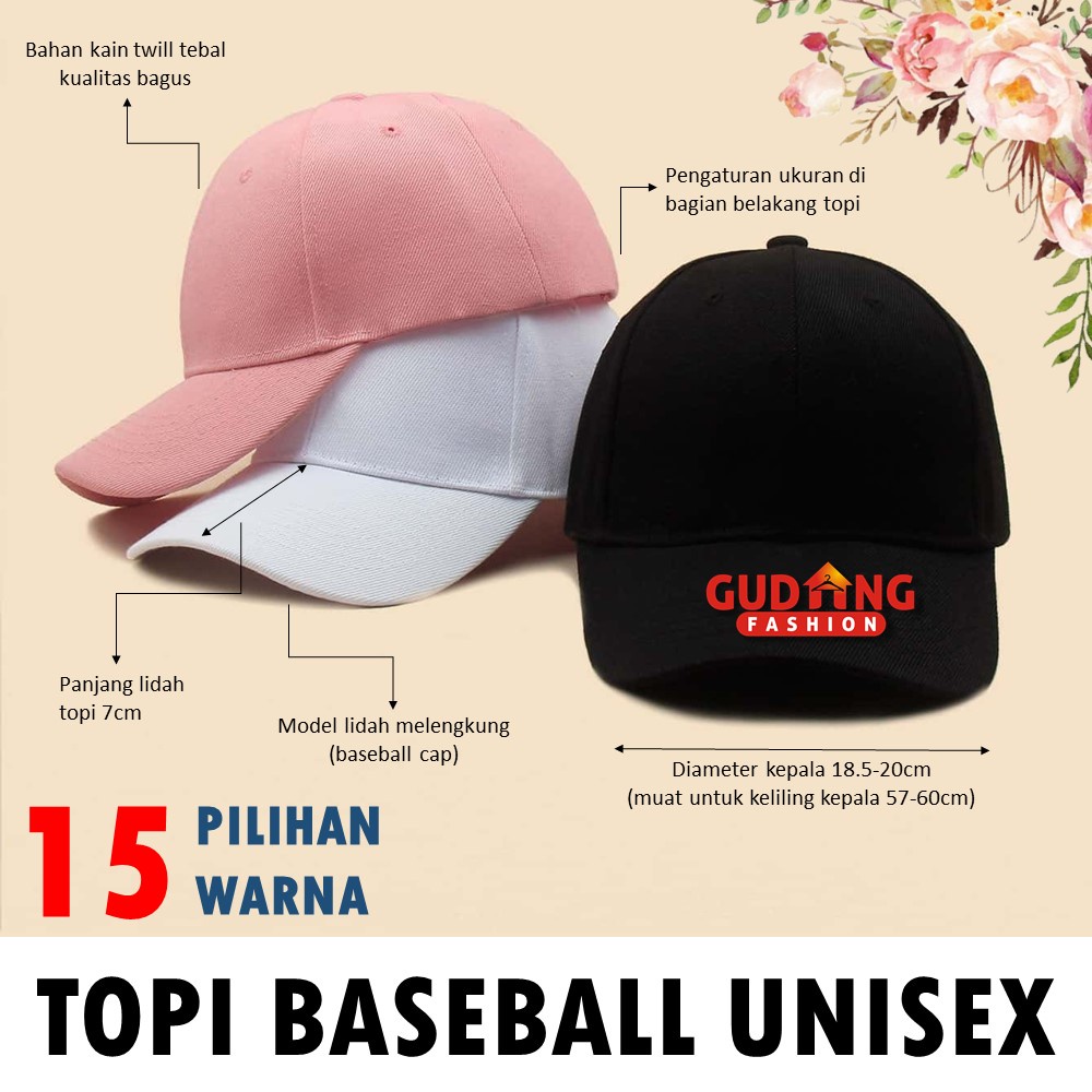 Jual Topi Baseball Polos / Polo Cap / Topi Cowok / Topi Pria / Topi ...